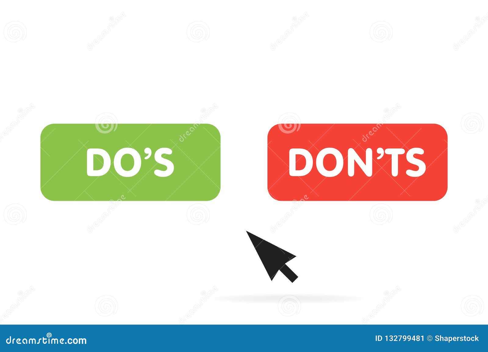 Dos and Donts, Vector Icon with Computer Mouse Cursor Stock Vector ...