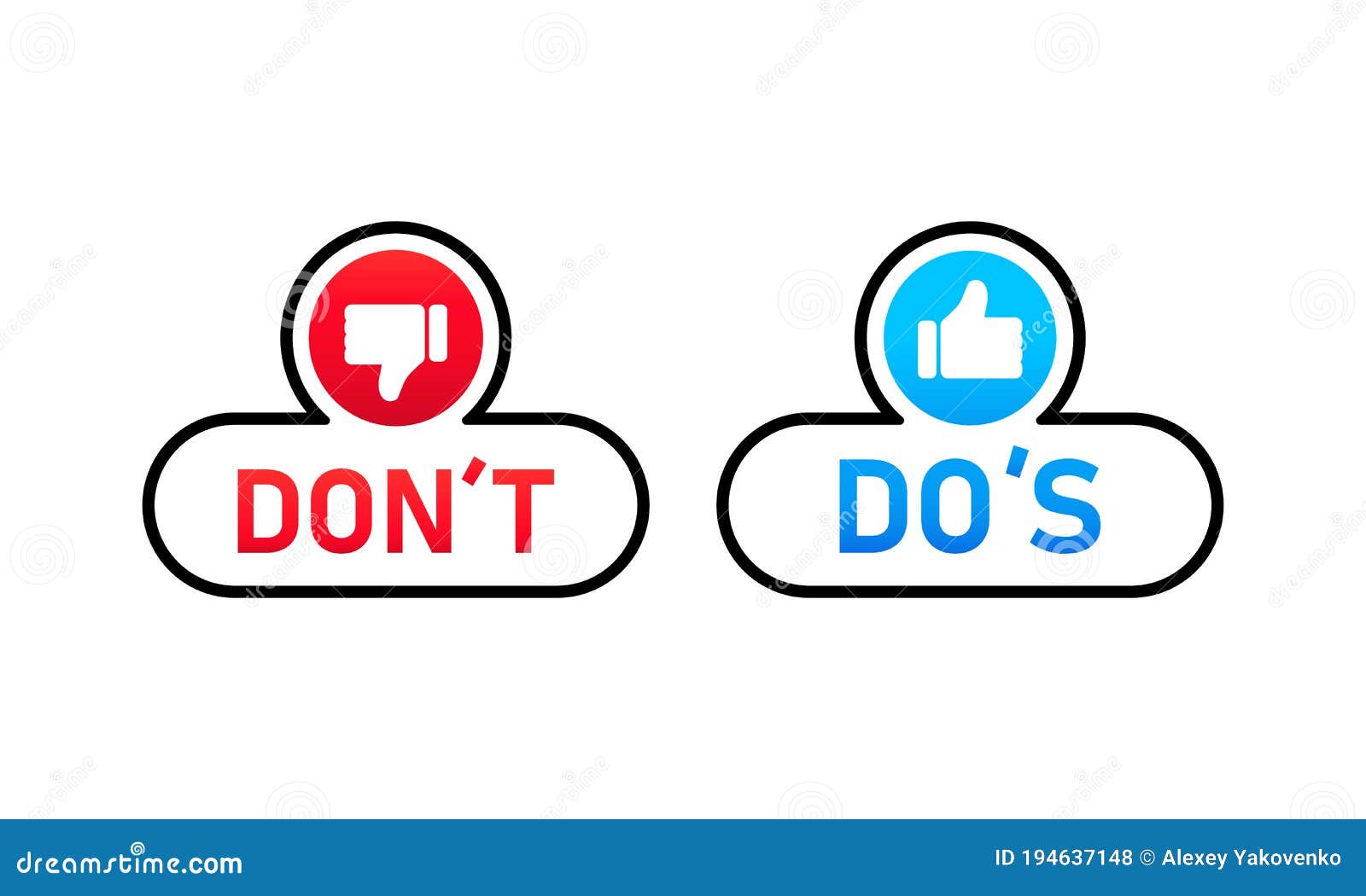Dos And Donts Label Sticker. Green Check Mark Yes And Red Cross No Icon ... Dos And Donts Label Sticker. Green Check Mark Yes And Red Cross No Icon ...