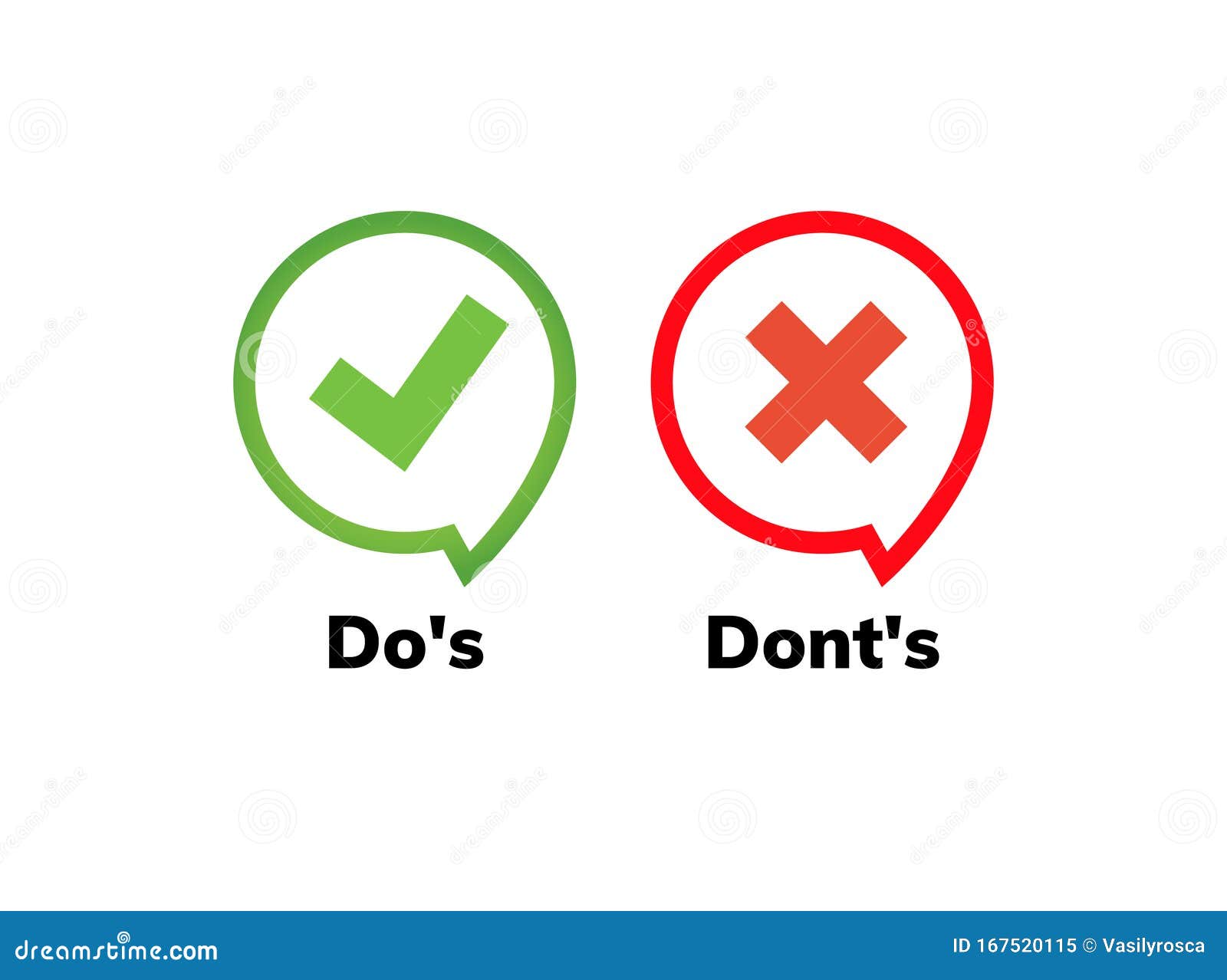 Dos and Dont Good and Bad Icon Check. Negative Positive List, True ... Dos and Dont Good and Bad Icon Check. Negative Positive List, True ...