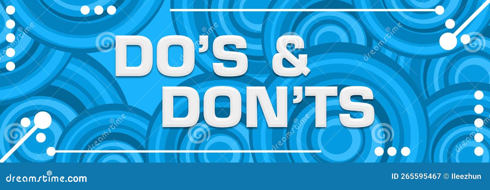 Dos And Donts Blue Circles Background Horizontal Lines Dots Text Stock ...