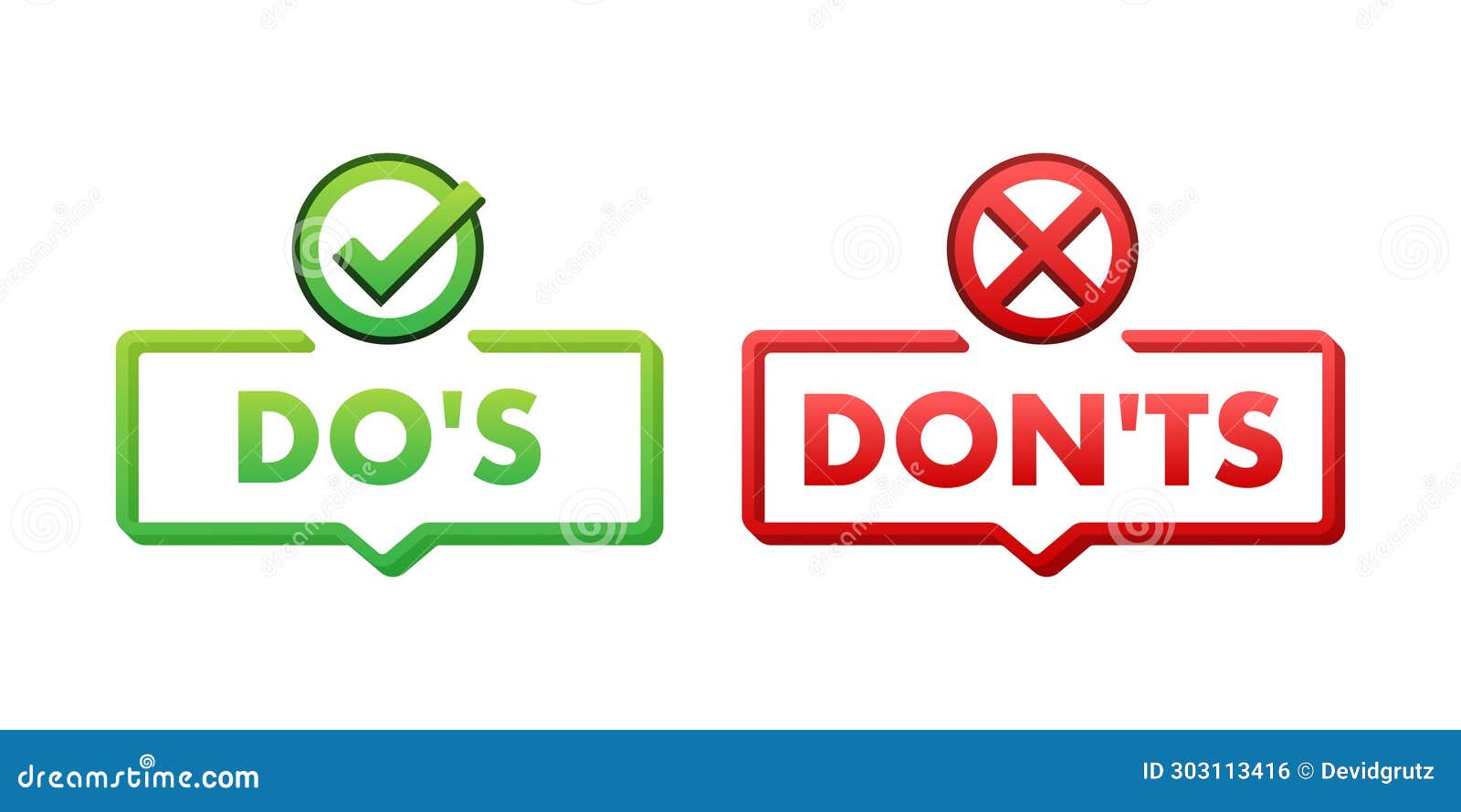 Dos and Donts Concept Bubbles Vector Illustration with Checkmark and ...