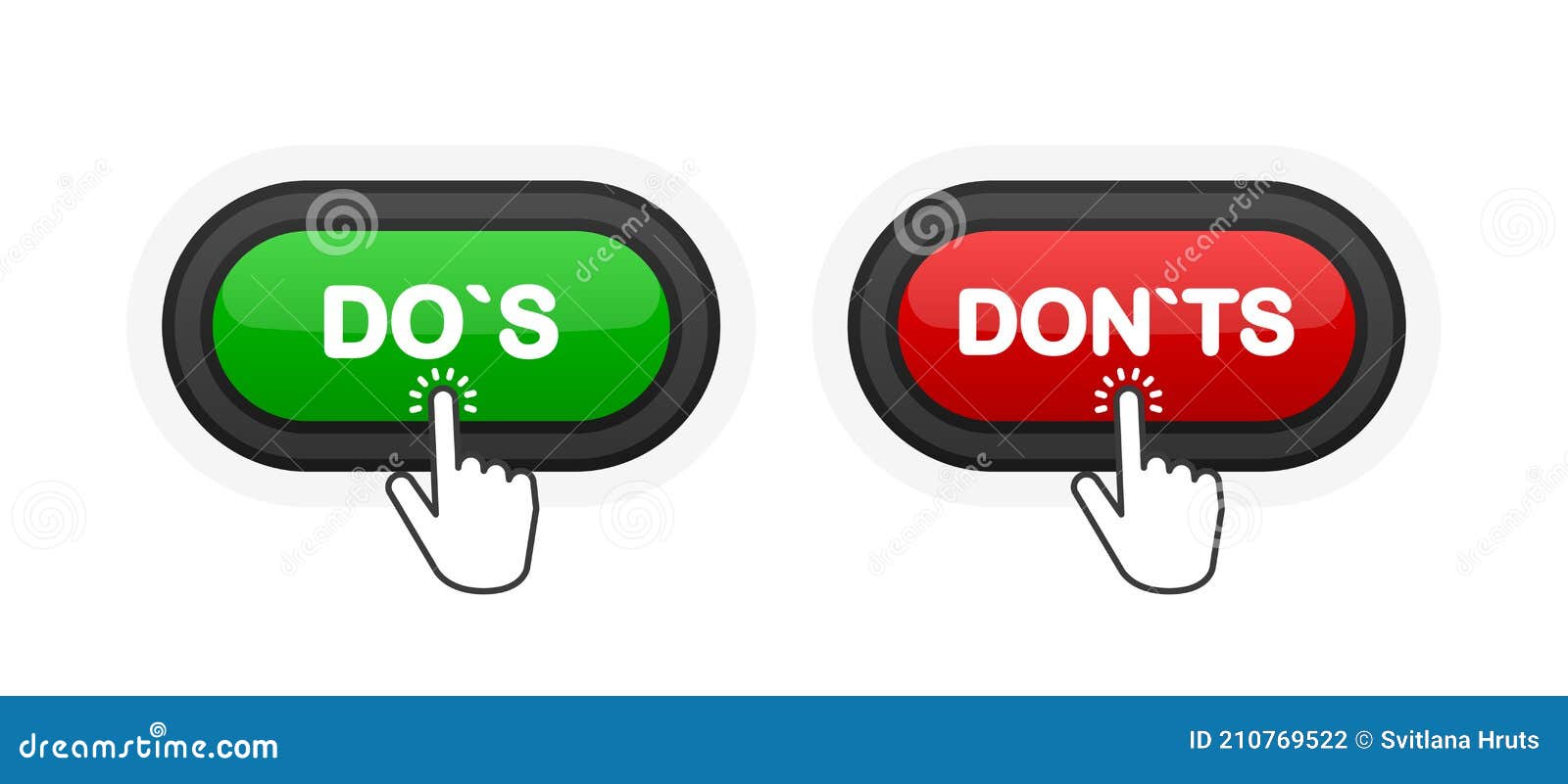 Dos or Donts Green or Red Realistic 3D Button Isolated on White ... Dos or Donts Green or Red Realistic 3D Button Isolated on White ...