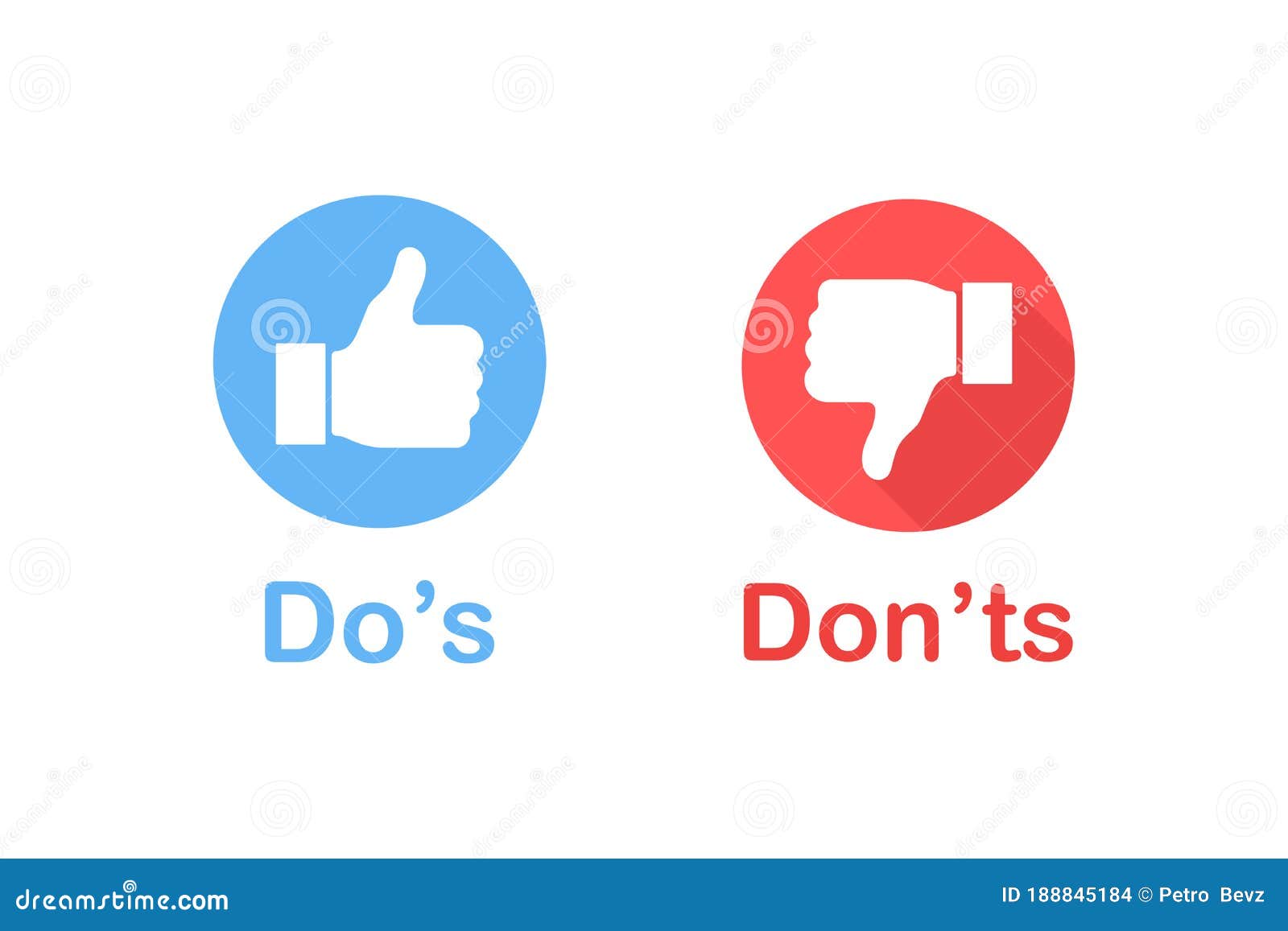 Dos And Donts Like Thumbs Up Or Down. Like Or Dislike Index Finger Sign ...