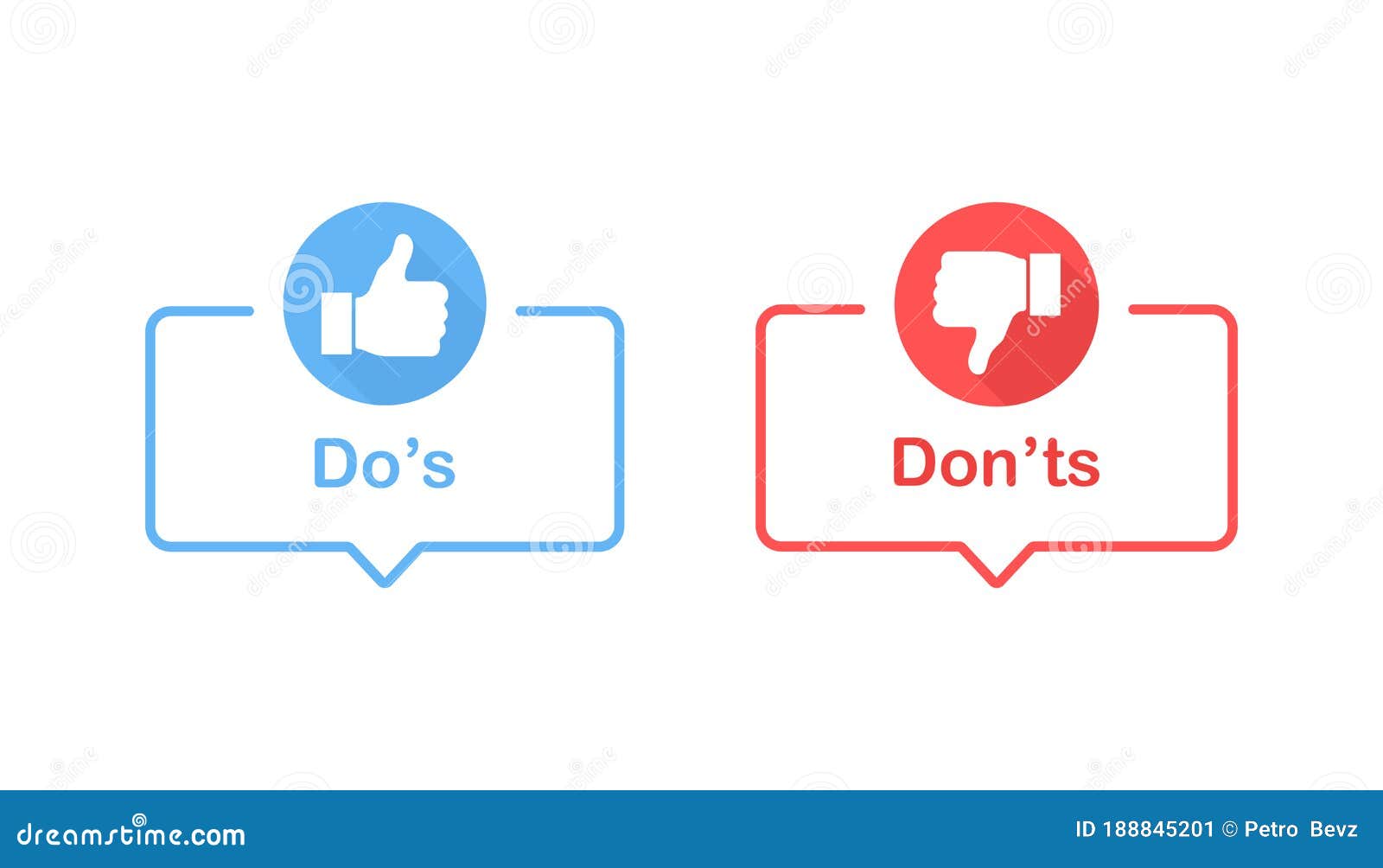 Dos And Donts Like Thumbs Up Or Down. Like Or Dislike. Vector ...