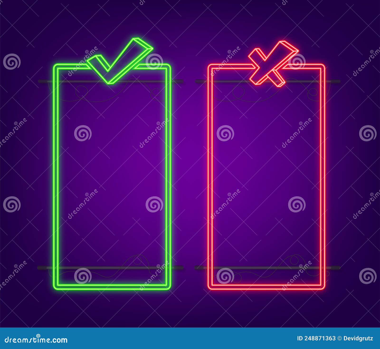 Dos Donts Neon Signs Vector Design Template. Yes Or No Neon Light ...
