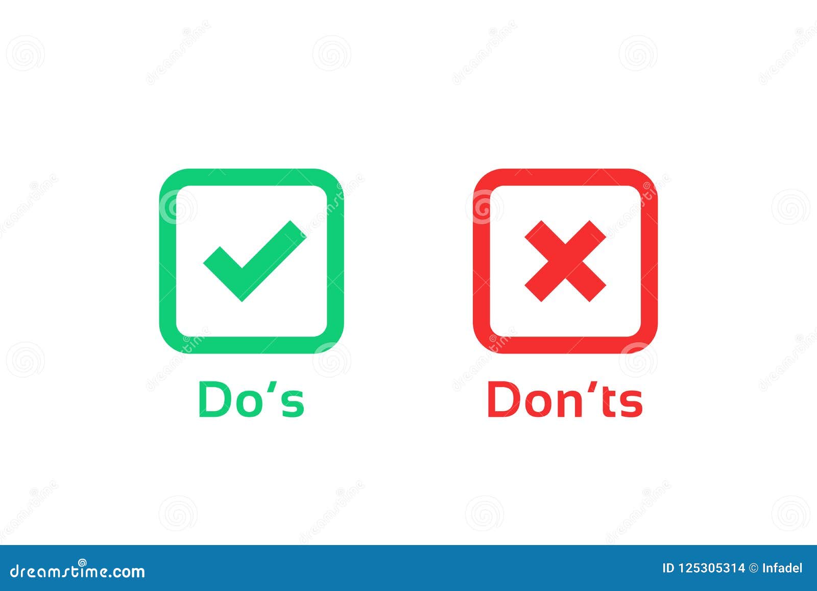 Dos and Donts Marks Like Learning Test Stock Vector - Illustration of ...