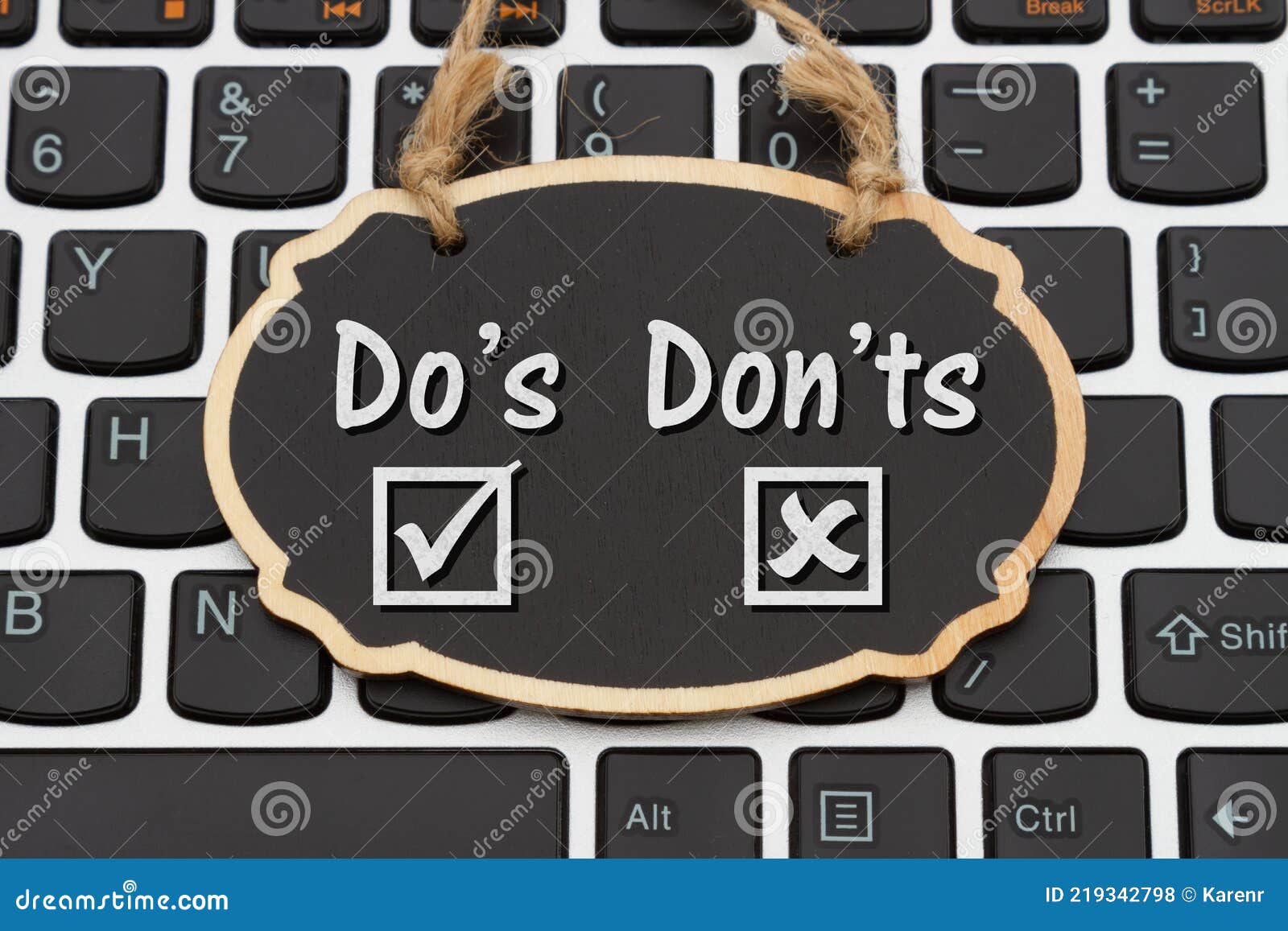 Dos and Donts Message on Chalkboard on a Keyboard Stock Photo - Image ...