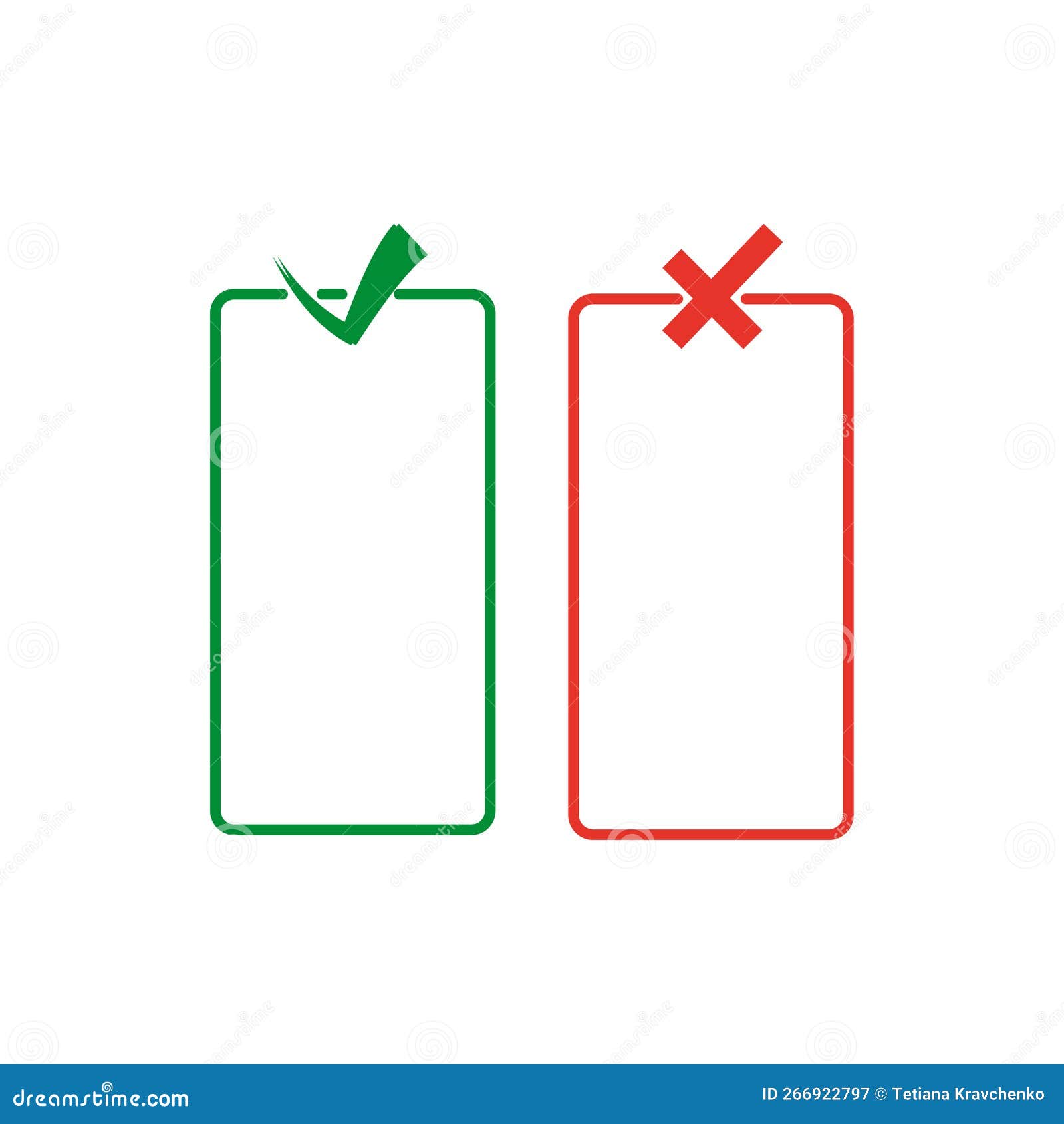 Dos and Donts are Rectangles. the Checkmark and Cross are Red. Vector ...