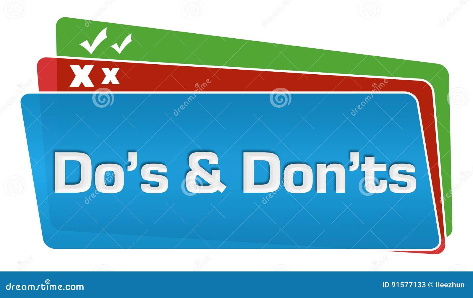 Dos and Donts Text Colorful Squares Stack Stock Illustration ...