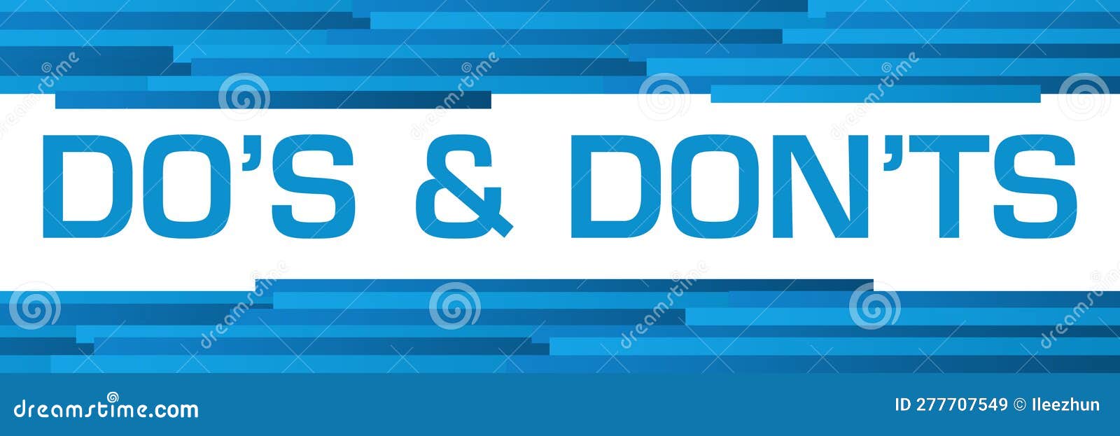Dos and Donts Blue Lines Horizontal Text between Stock Illustration ...