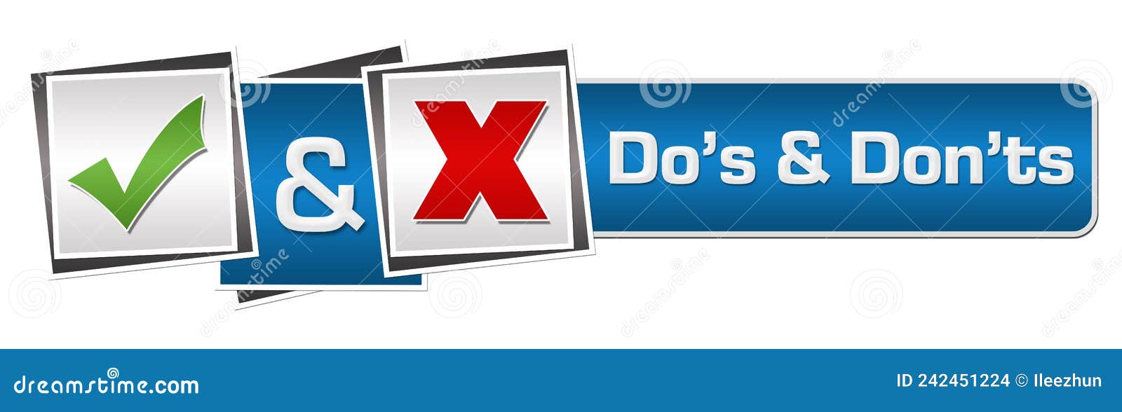 Dos And Donts Blue Grey Squares Vertical Royalty-Free Stock Photo ...