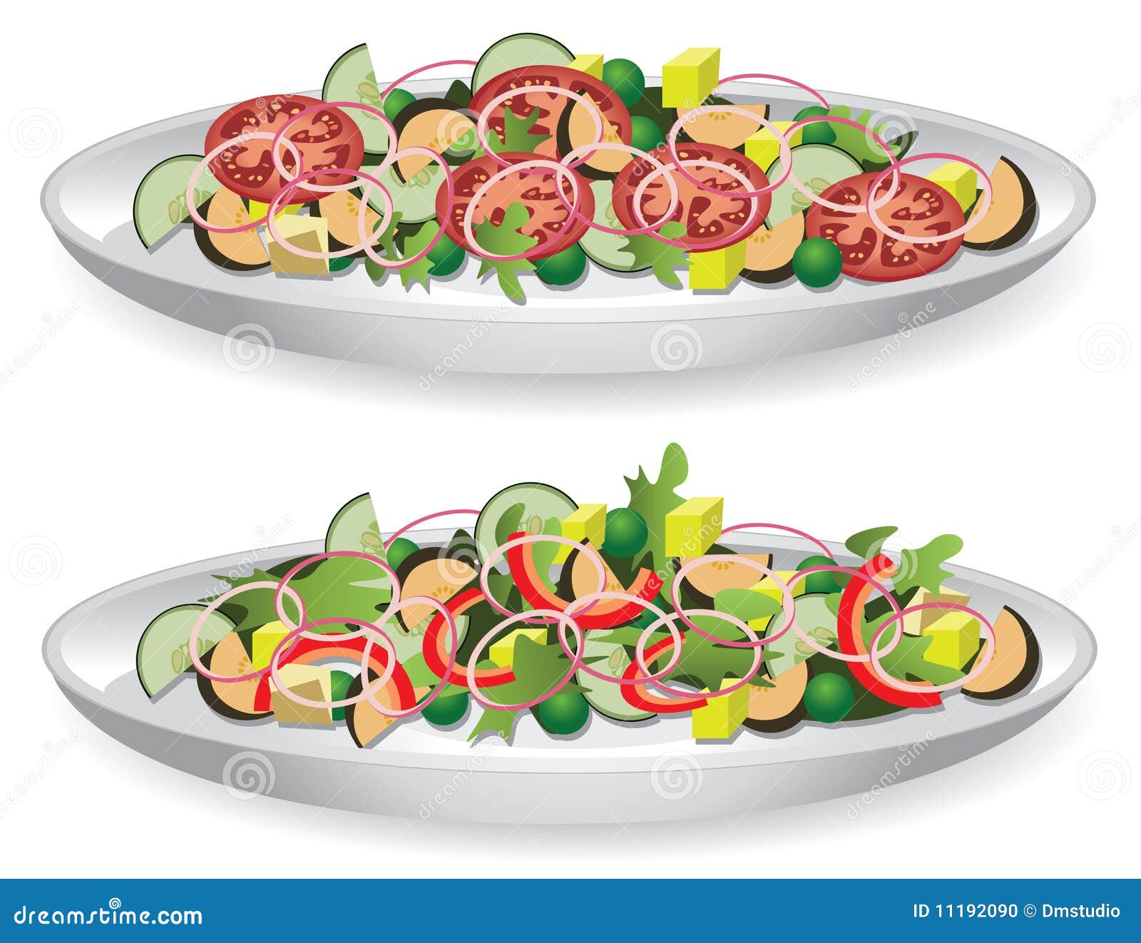 Dos ensaladas ilustración del vector. Ilustración de cosecha - 11192090