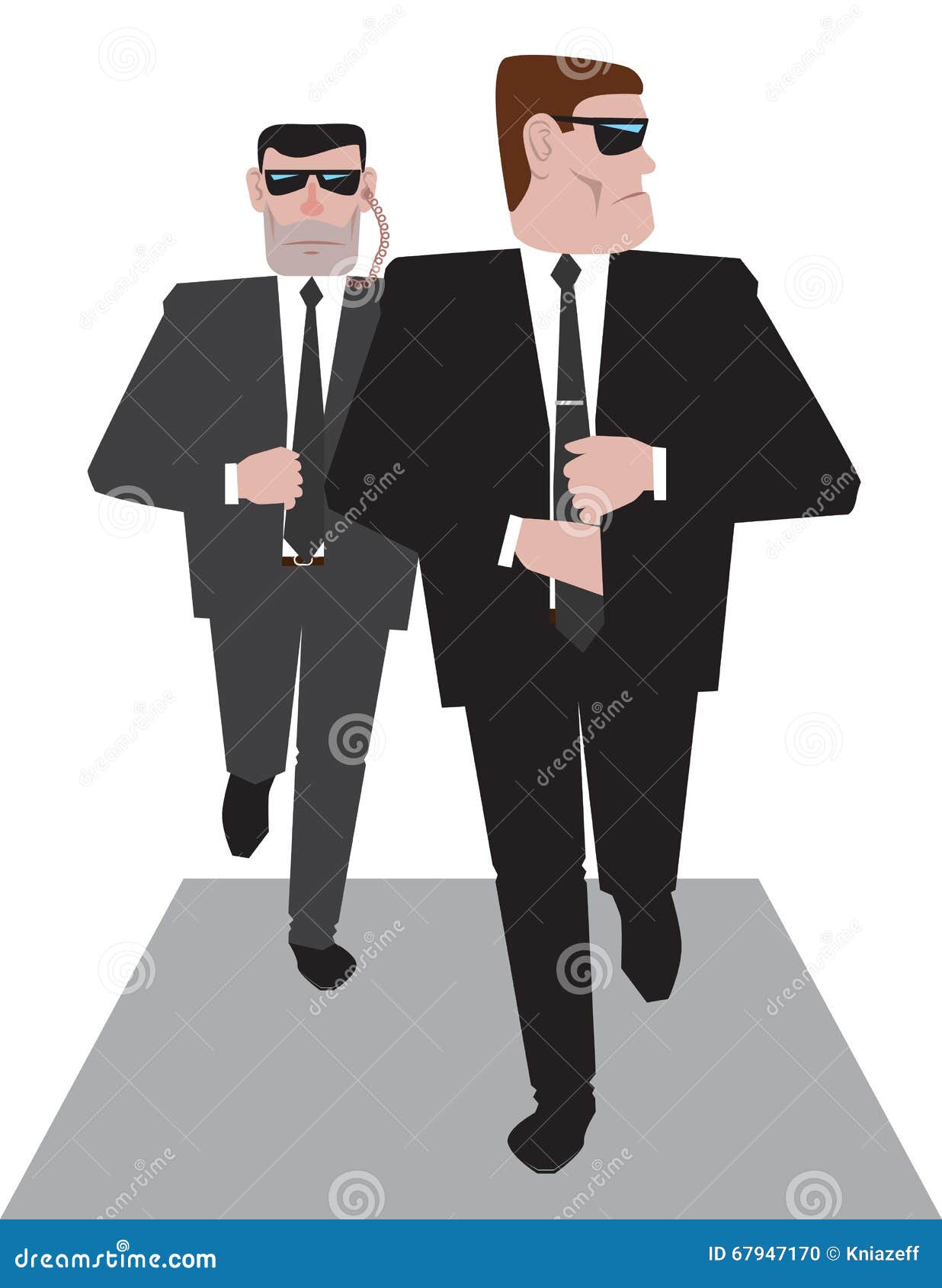 Dos escoltas en el trabajo ilustración del vector. Ilustración de cara ...