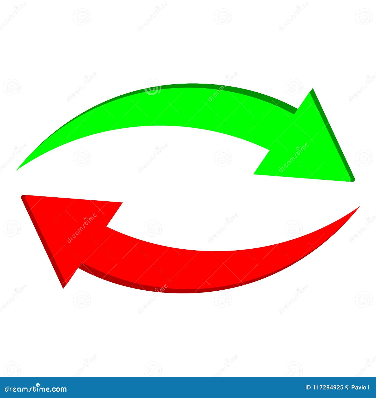 Dos Flechas: Verde Y Rojo - Vector Ilustración del Vector - Ilustración ...