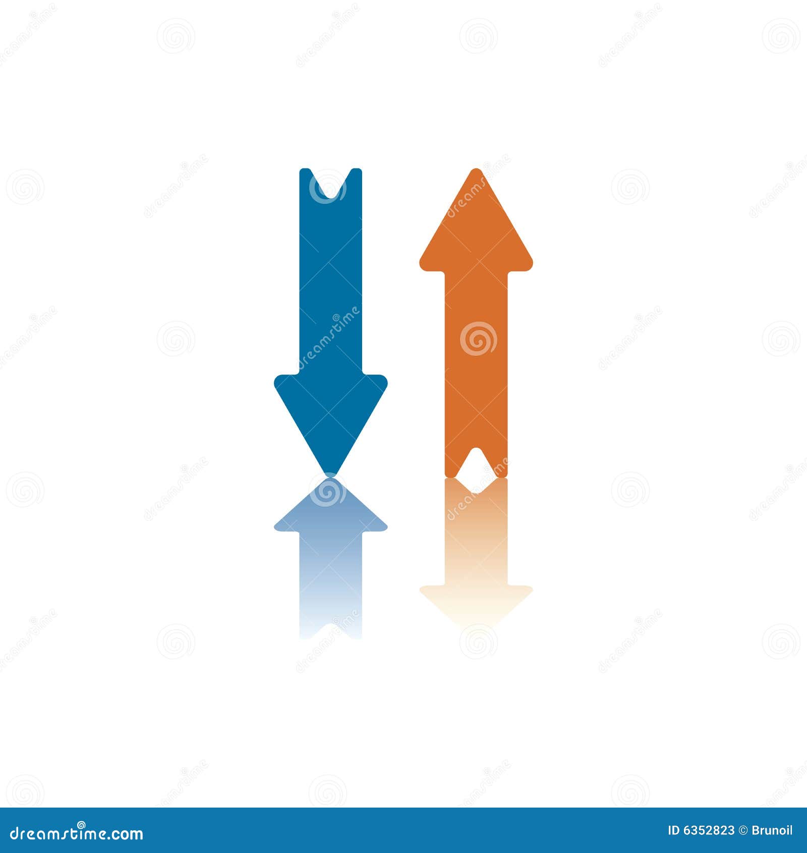 Dos flechas verticales stock de ilustración. Ilustración de internet ...