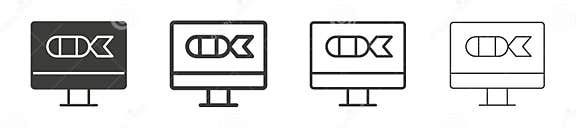 DOS Icon Vector Set on White Background Stock Vector - Illustration of ...