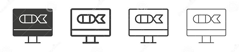 DOS Icon Vector Set on White Background Stock Vector - Illustration of ...