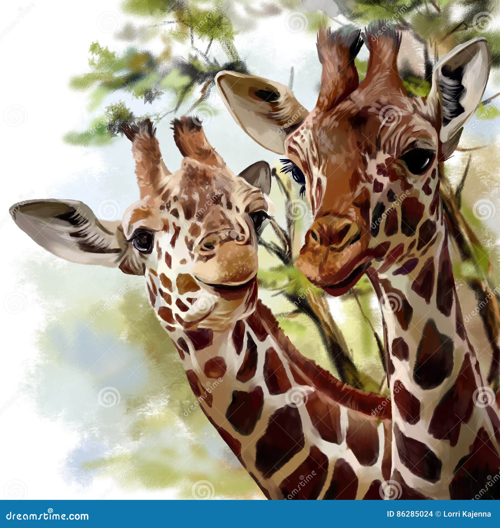 Dos jirafas stock de ilustración. Ilustración de manchado - 86285024