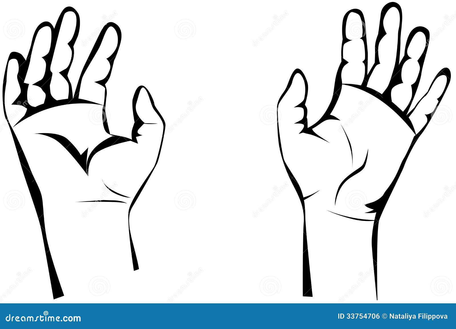 Dos manos ilustración del vector. Ilustración de estilo - 33754706