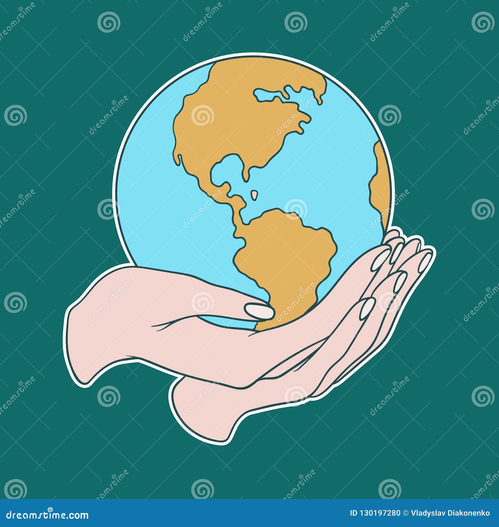 Dos Manos Que Sostienen La Tierra Ilustración del Vector - Ilustración ...