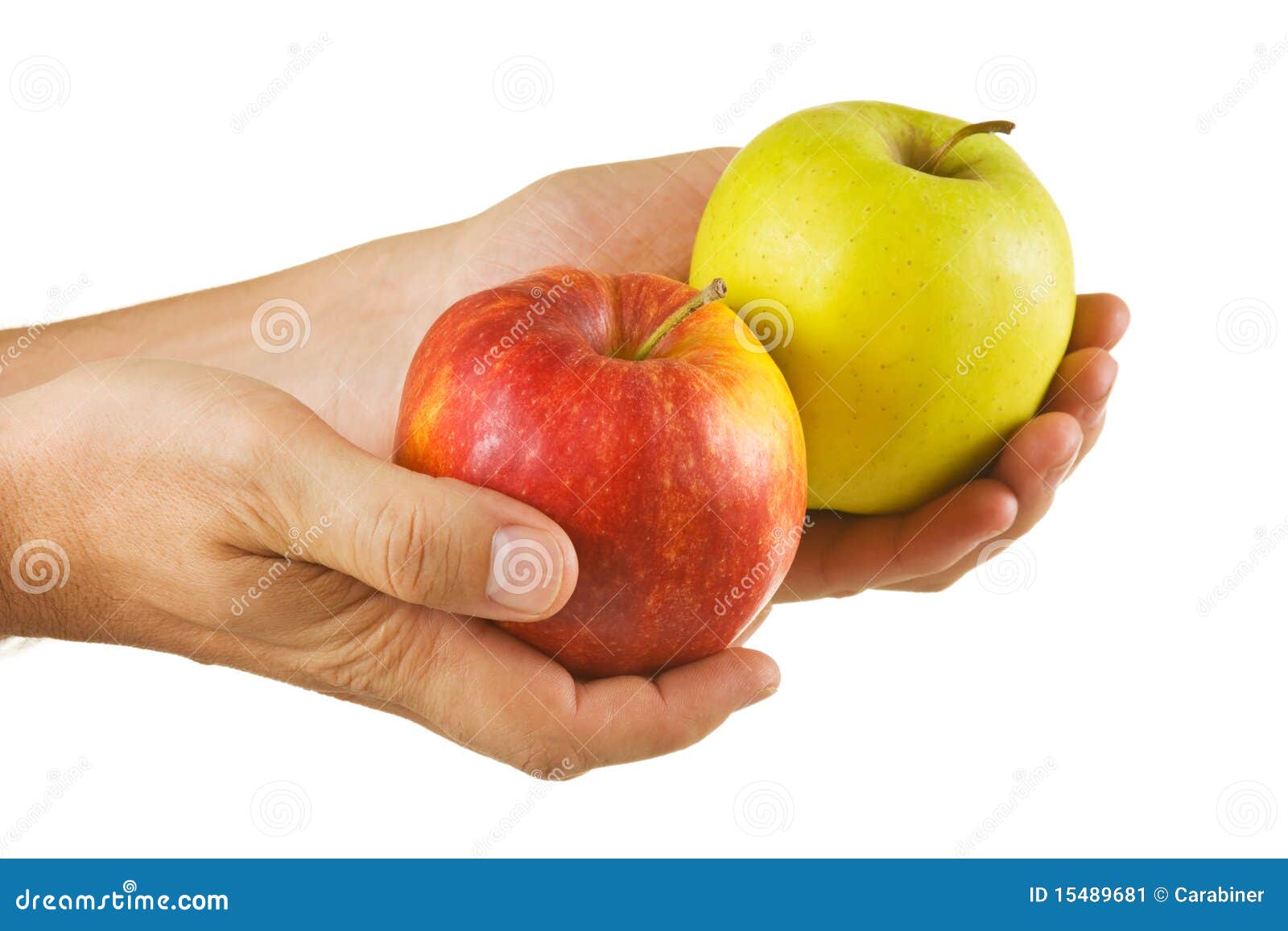 Dos manzanas en las manos imagen de archivo. Imagen de vitalidad - 15489681