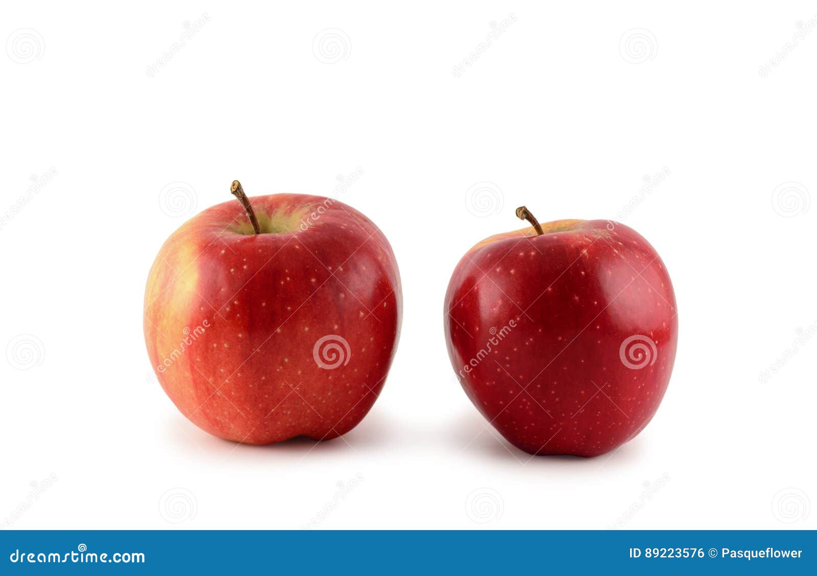 Dos Manzanas Rojas En Blanco Foto de archivo - Imagen de fresco ...