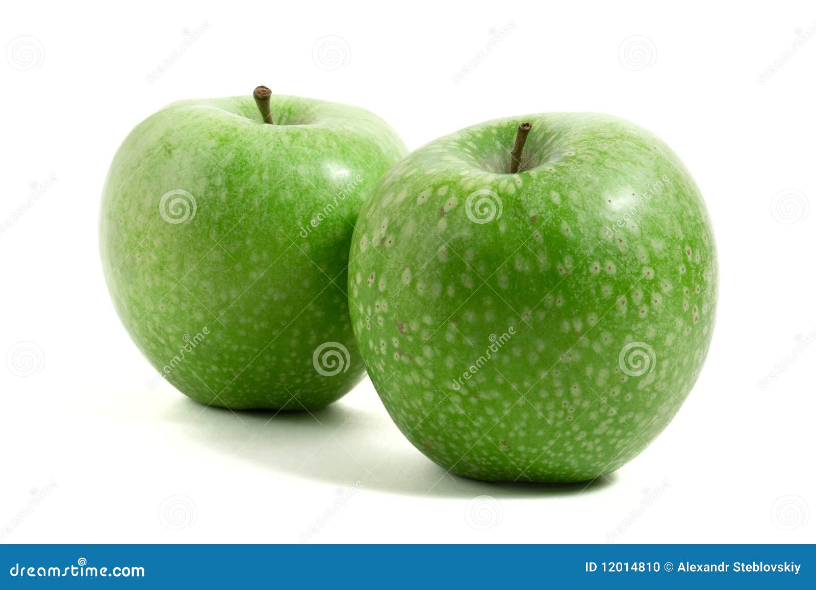 Dos Manzanas Verdes Frescas Foto de archivo - Imagen de lifestyle ...