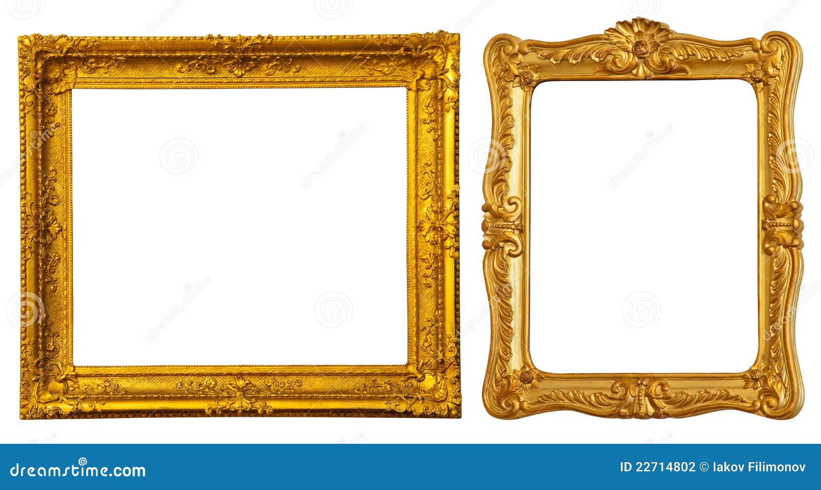 Dos marcos del oro foto de archivo. Imagen de viejo, tallado - 22714802