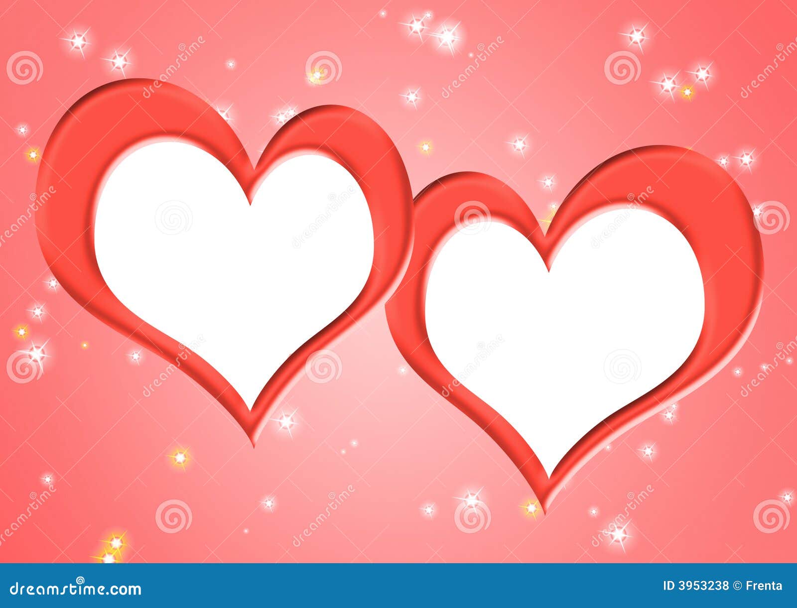 Dos Marcos En Los Corazones De La Forma Fotos de archivo libres de ...