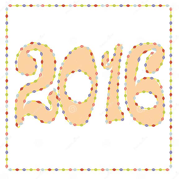 Dos mil dieciséis ilustración del vector. Ilustración de anaranjado ...