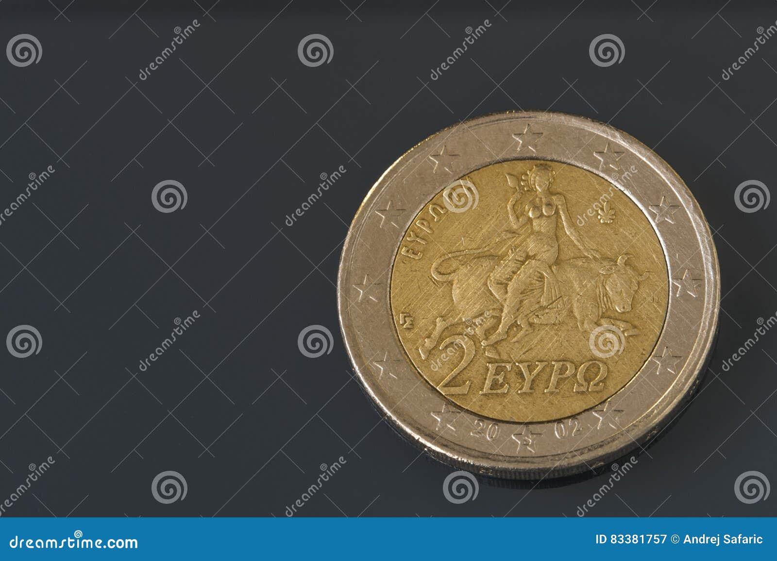 Dos, Moneda Del Euro 2 De Grecia, Menta Regular Imagen de archivo ...