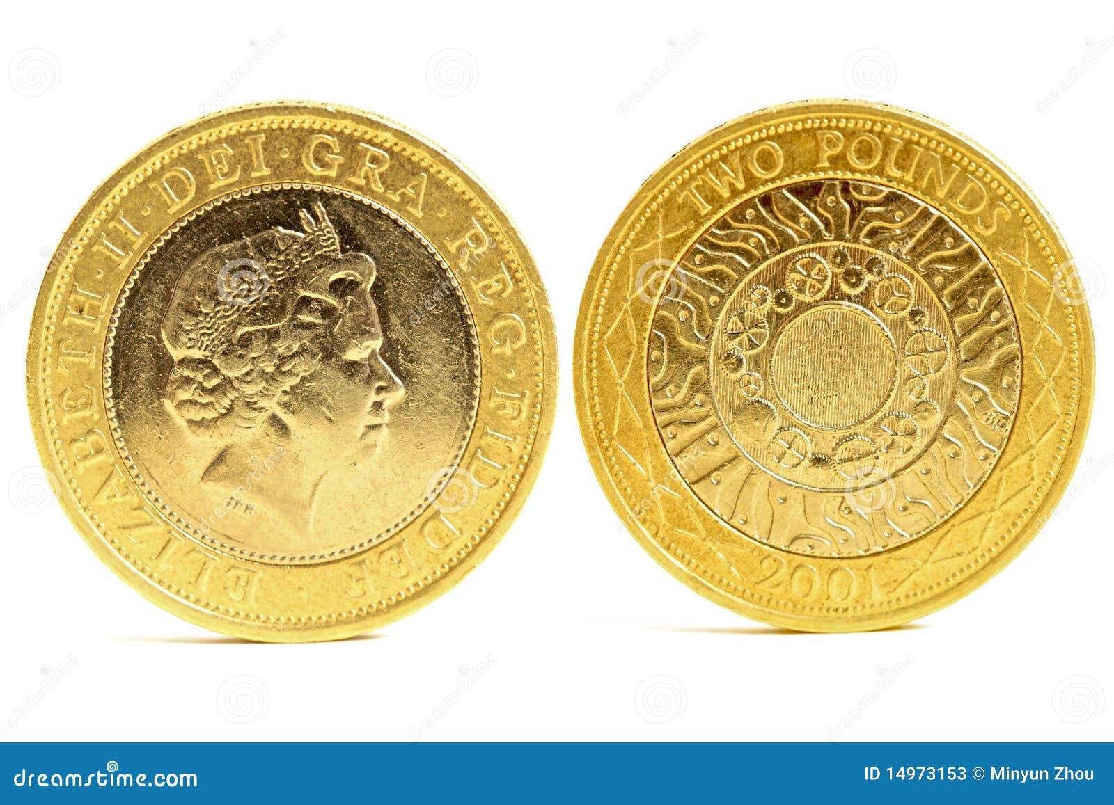 Dos monedas de libra foto de archivo editorial. Imagen de dorado - 14973153