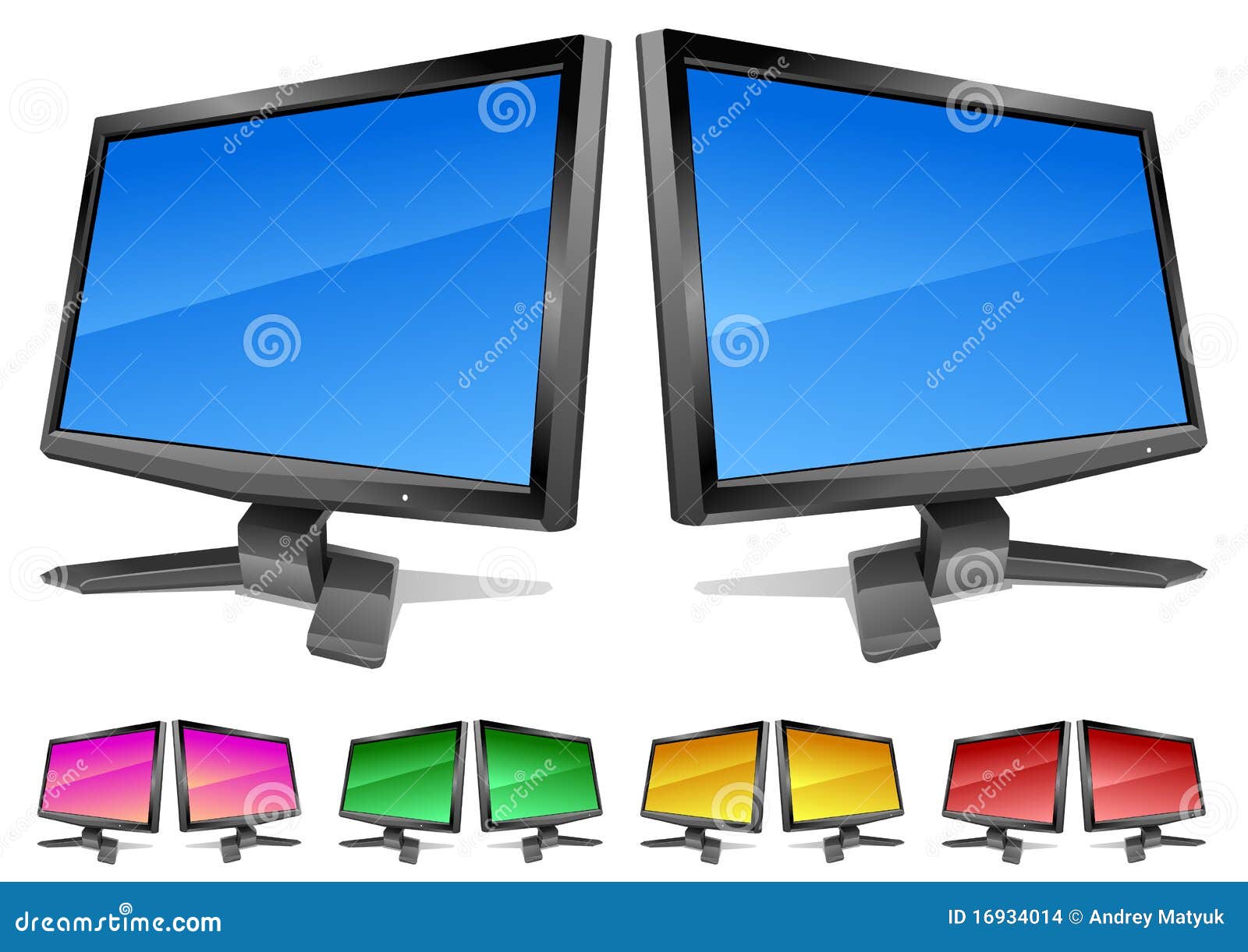 Dos monitores modernos ilustración del vector. Ilustración de conducido ...
