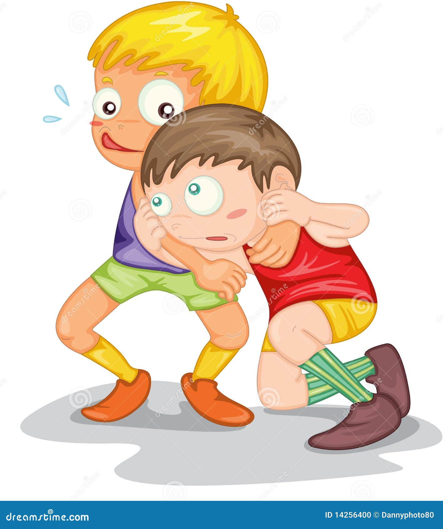 Dos muchachos traviesos ilustración del vector. Ilustración de lucha ...