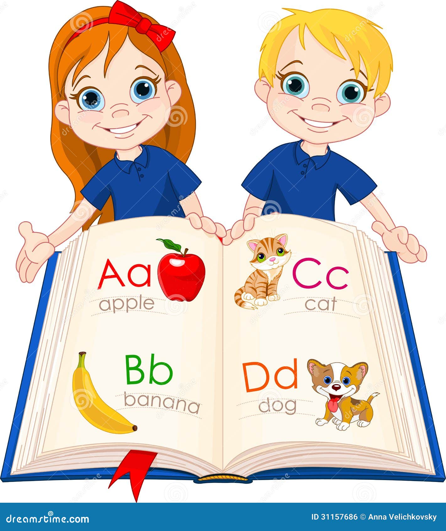 Dos Niños Y Libros De ABC Imagen de archivo libre de regalías - Imagen ...