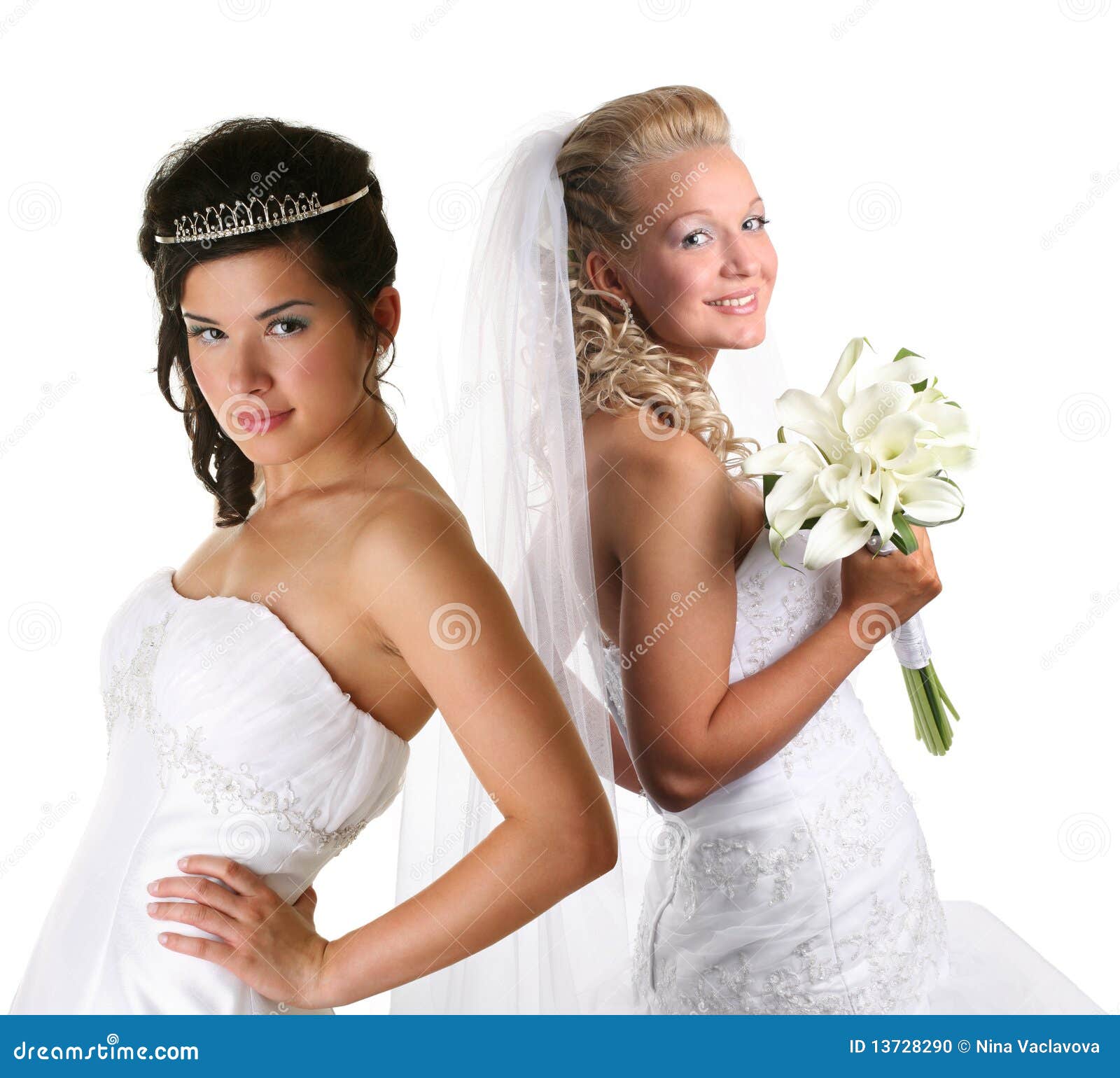 Dos novias hermosas foto de archivo. Imagen de persona - 13728290