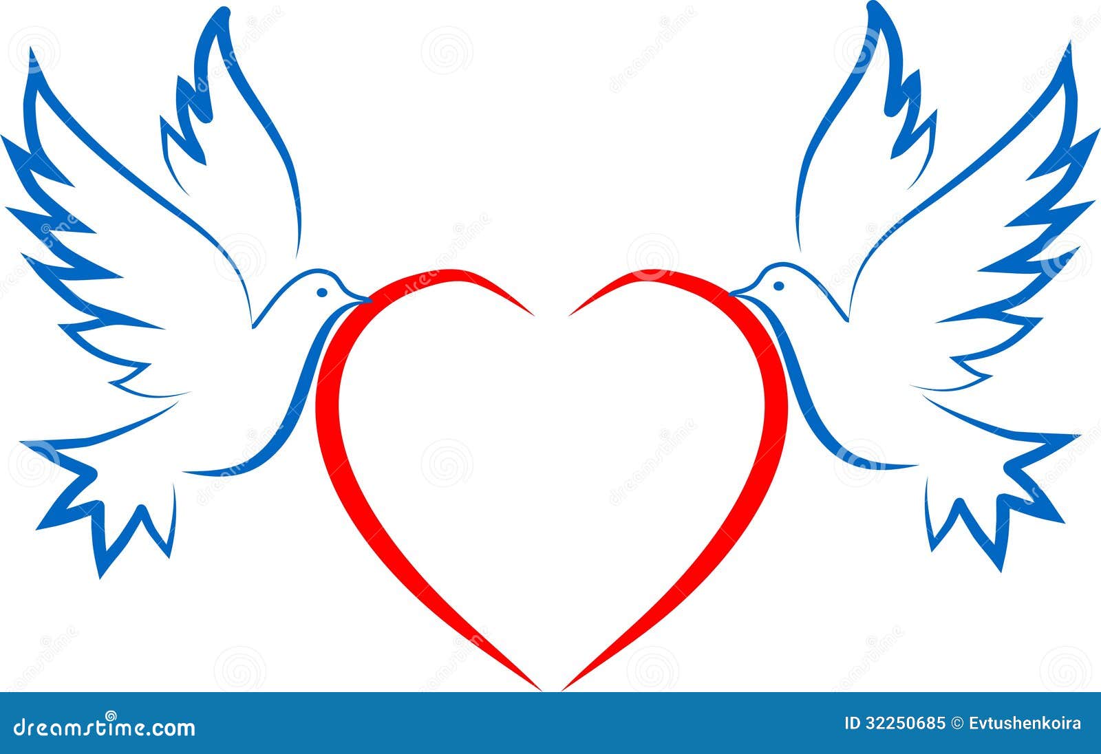 DOS PALOMA Y CORAZONES ilustración del vector. Ilustración de case ...