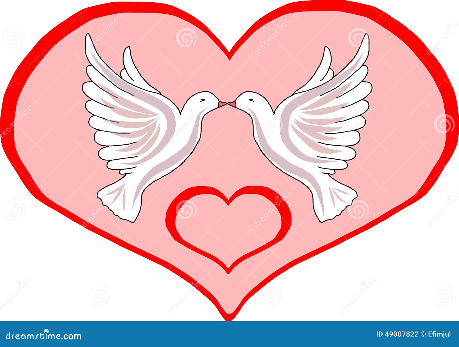 Dos palomas en corazón stock de ilustración. Ilustración de mascotas ...