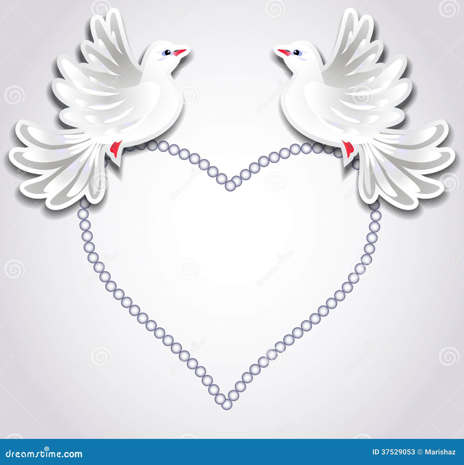 Dos palomas y corazones ilustración del vector. Ilustración de elegante ...