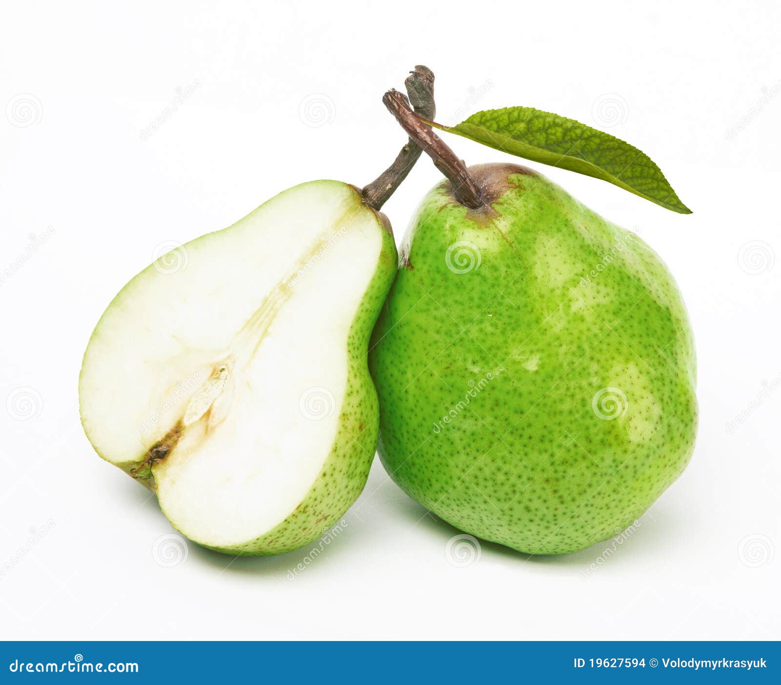 Dos peras verdes foto de archivo. Imagen de comer, delicioso - 19627594