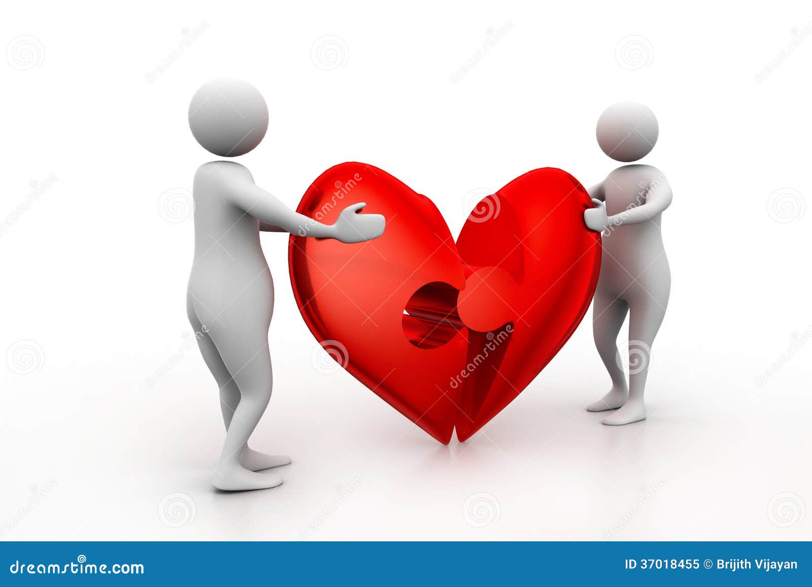 Dos Personas Con El Corazón Quebrado Stock de ilustración - Ilustración ...