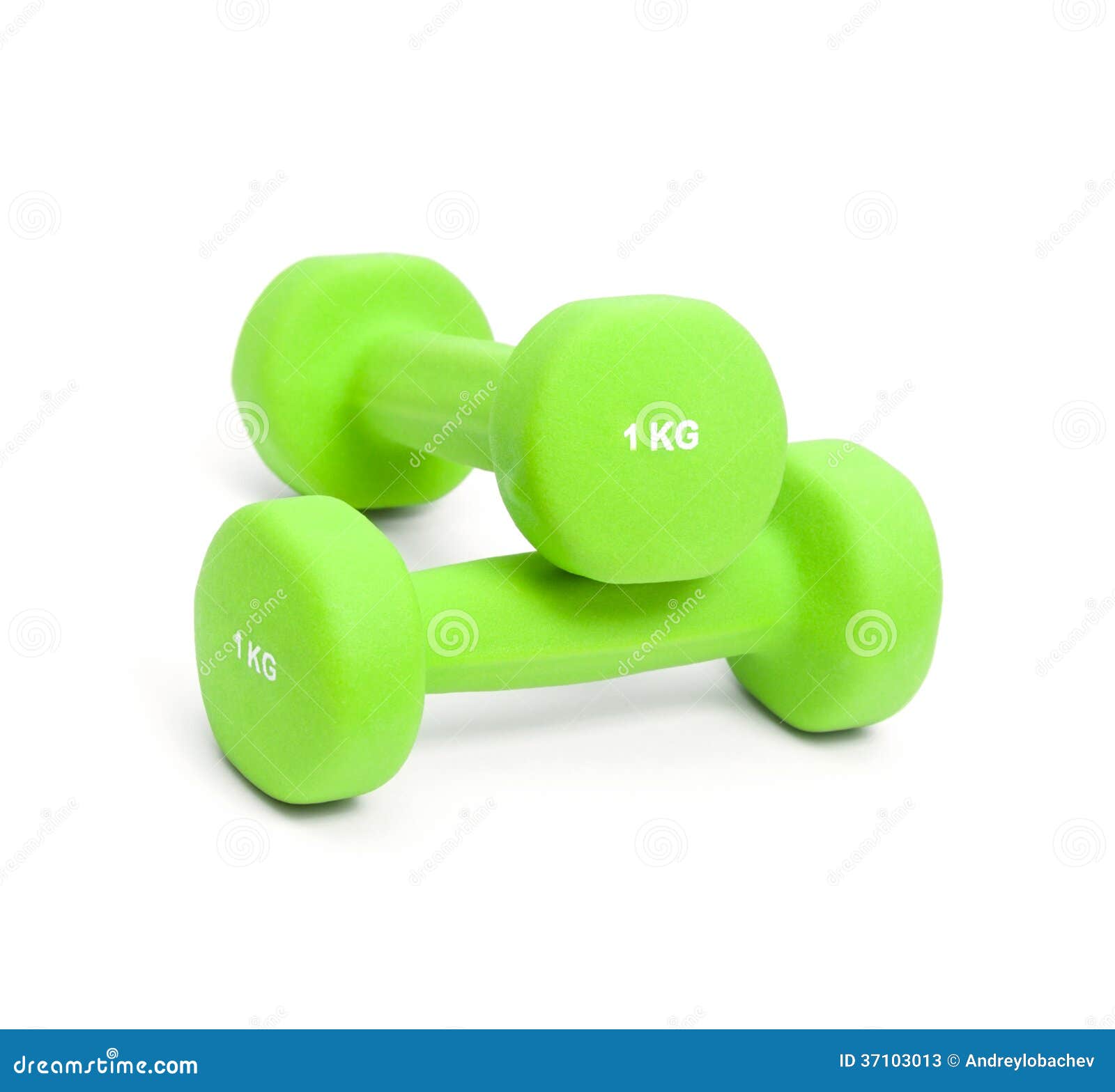 Dos Pesas De Gimnasia Verdes Imagen de archivo - Imagen de color, sano ...