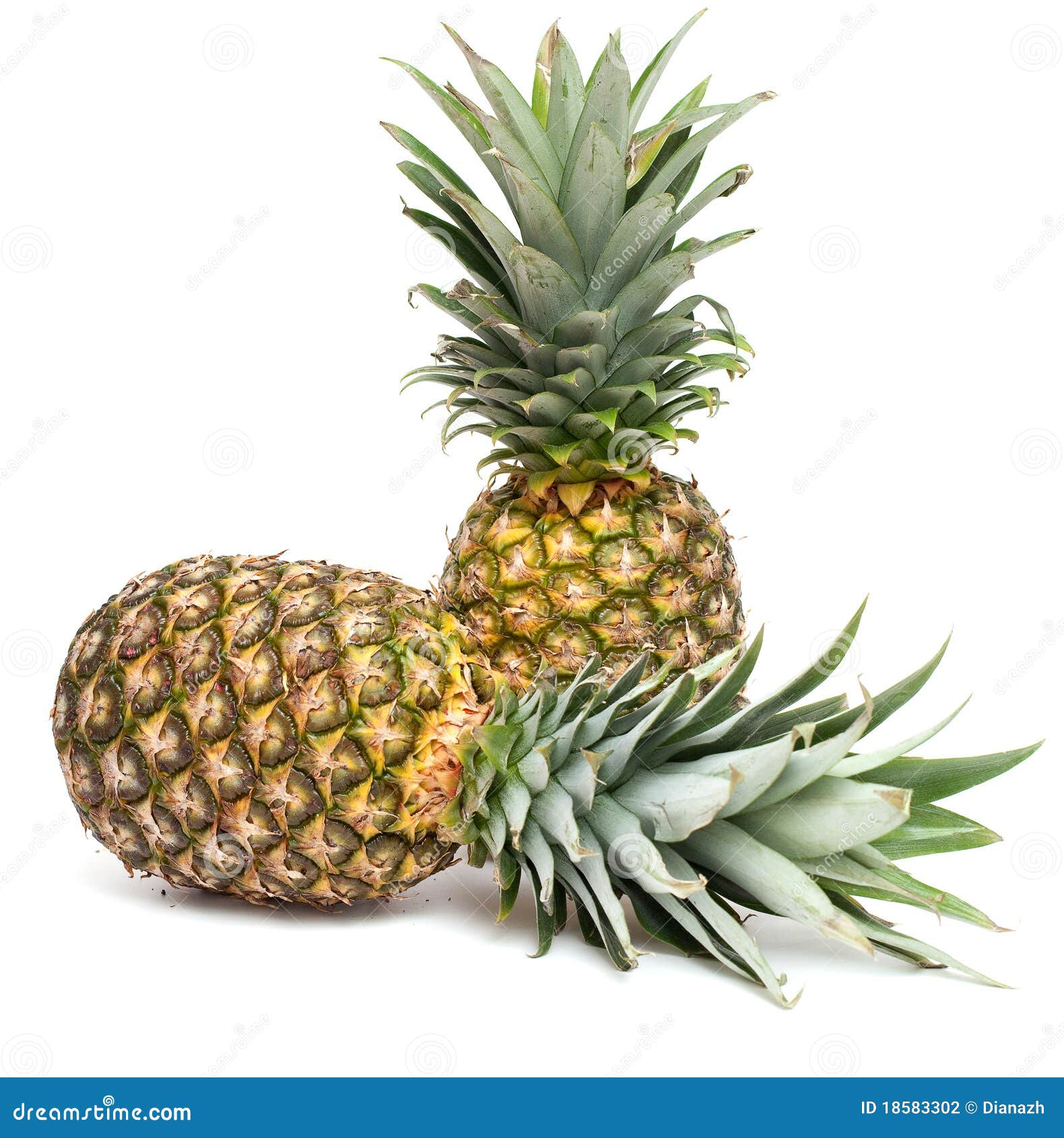 Dos piñas foto de archivo. Imagen de jugo, recorte, dieta - 18583302