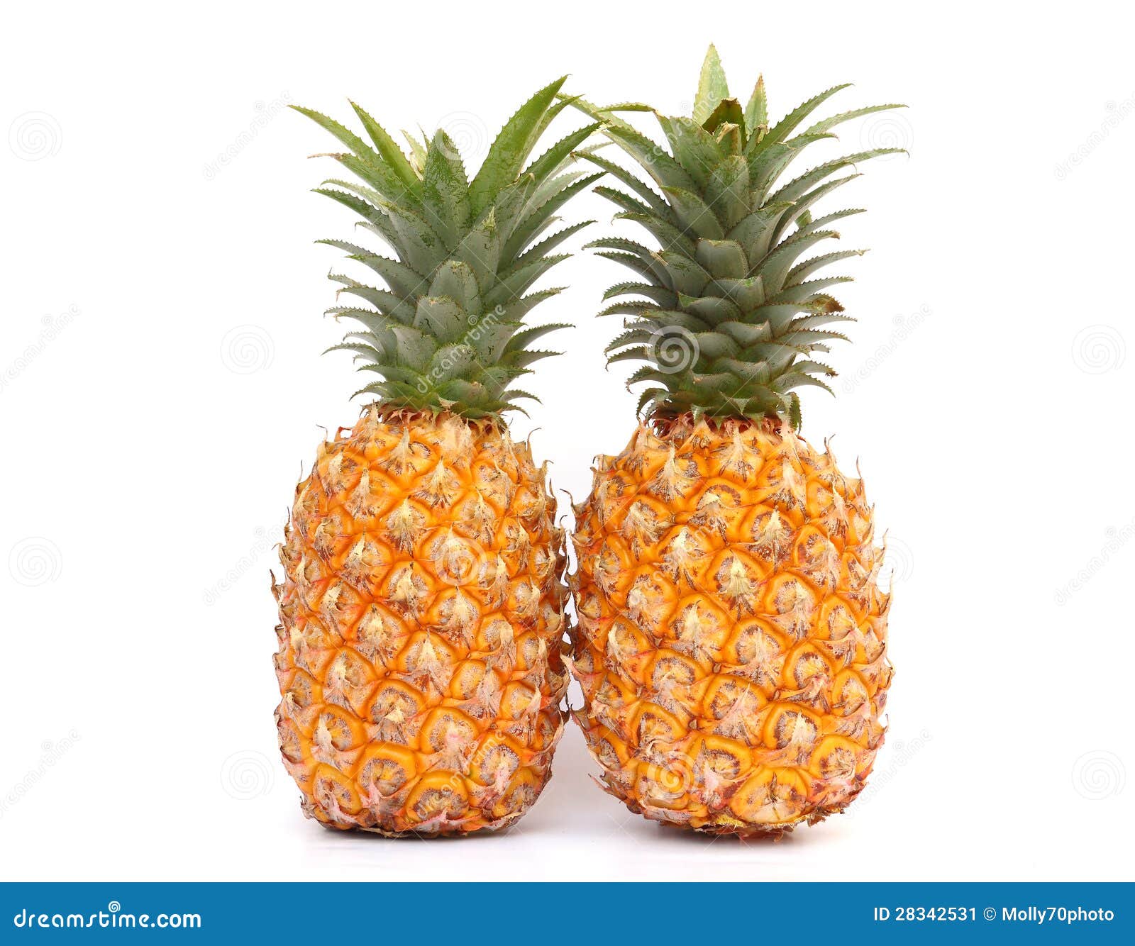 Dos Piñas Maduras En Blanco Imagen de archivo - Imagen de blanco, fruta ...