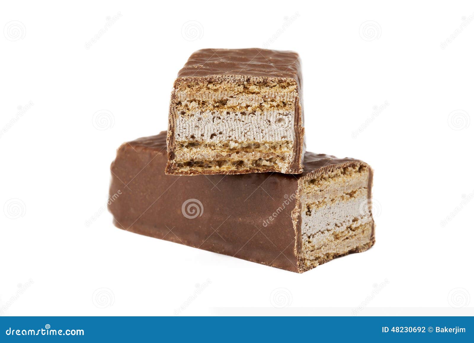 Dos rebanadas de chocolate foto de archivo. Imagen de comer - 48230692