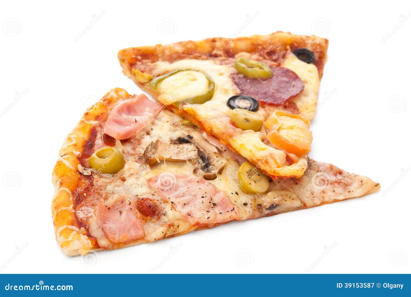 Dos Rebanadas De Pizza Aisladas Imagen de archivo - Imagen de pizza ...