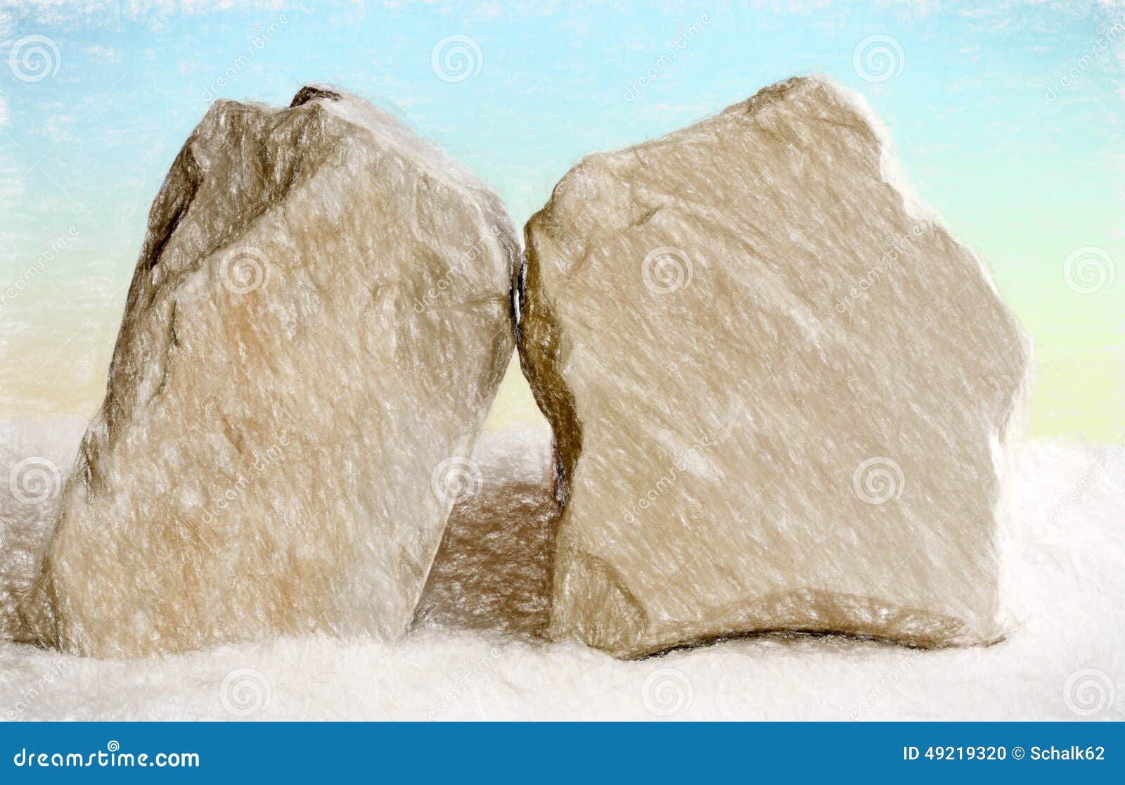 Dos rocas stock de ilustración. Ilustración de suelo - 49219320