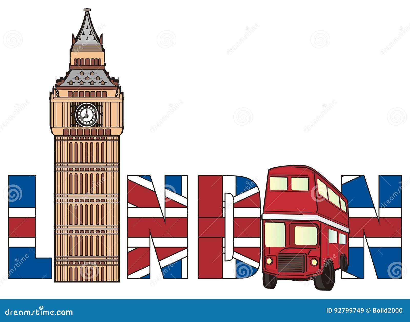 Dos Símbolos De Londres Con Las Letras Peladas Stock de ilustración ...