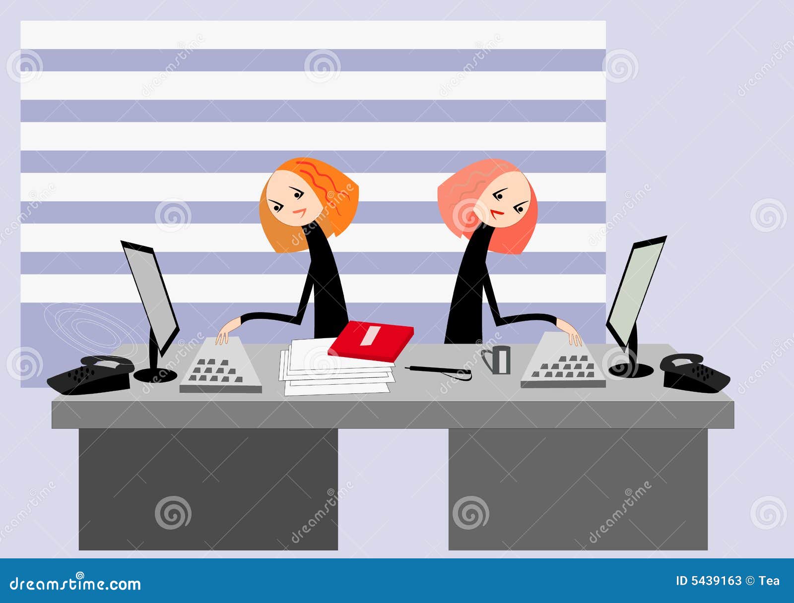 Dos secretarias ilustración del vector. Ilustración de secretaria - 5439163