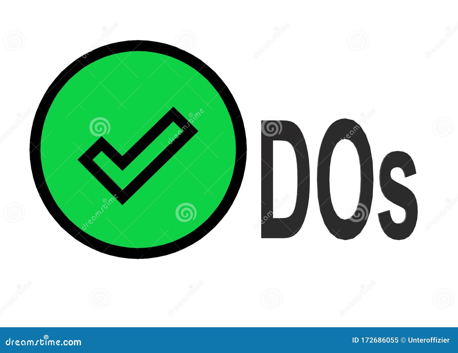 Dos Word With Equivalent Check Mark Symbol In Green Against A White ...